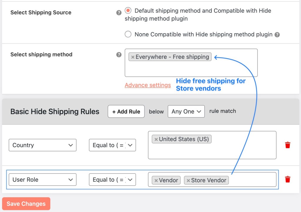 Hide shipping method for WooCommerce - Thedotstore