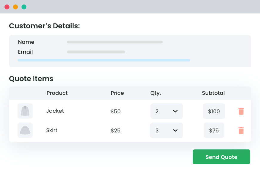 Request Quote For WooCommerce - Thedotstore