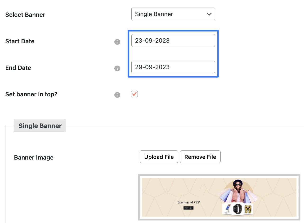 WooCommerce Banner Management Plugin - Thedotstore
