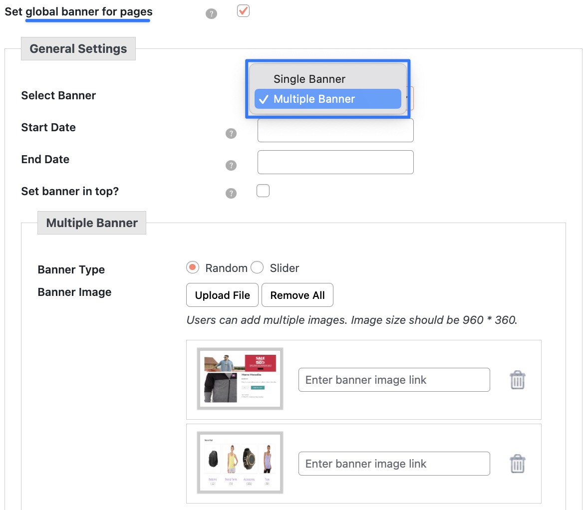 WooCommerce Banner Management Plugin - Thedotstore