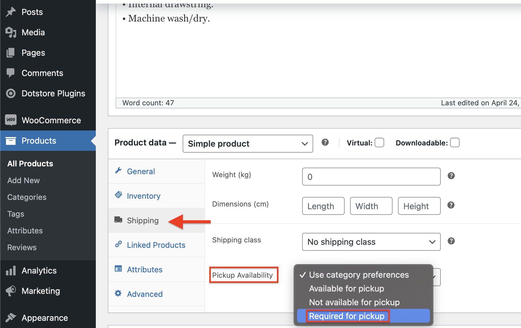 How to set Local Pickup for Specific Products in WooCommerce