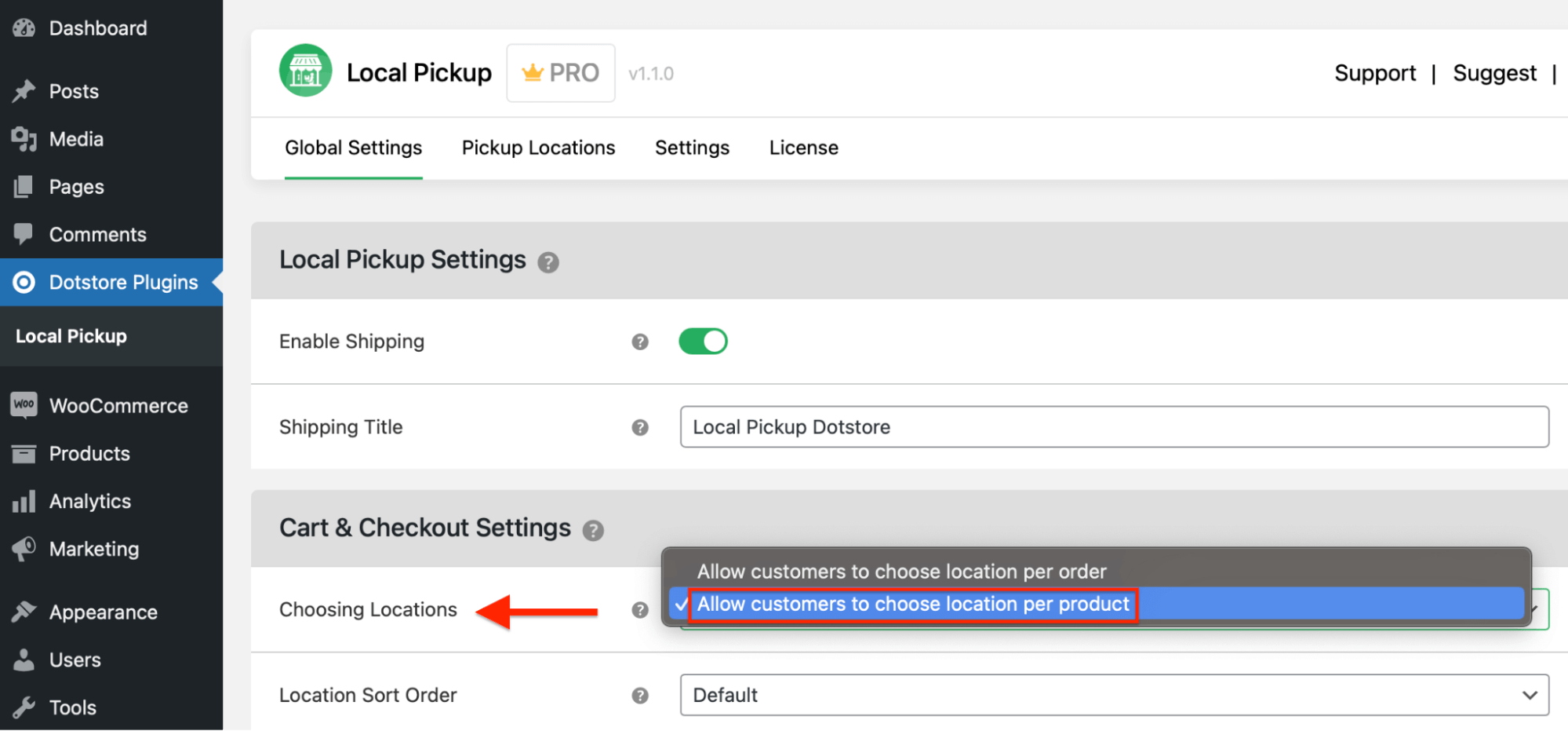 How to set Local Pickup for Specific Products in WooCommerce